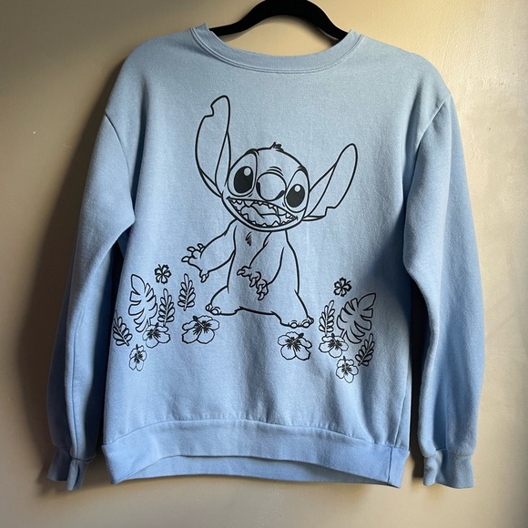 Disney | Shirts & Tops | Disney Stitch Over Sized Crew Neck Sweatshirt ...